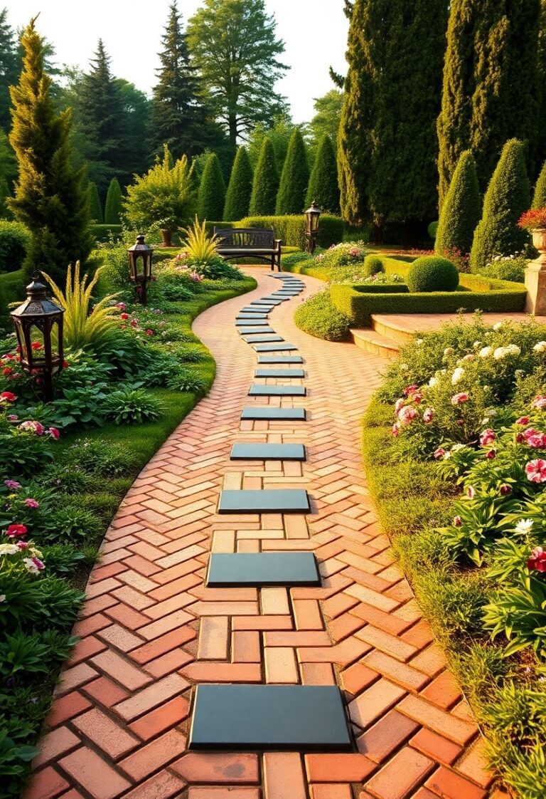 18 Stunning Paving Pattern Ideas for Garden Paths
