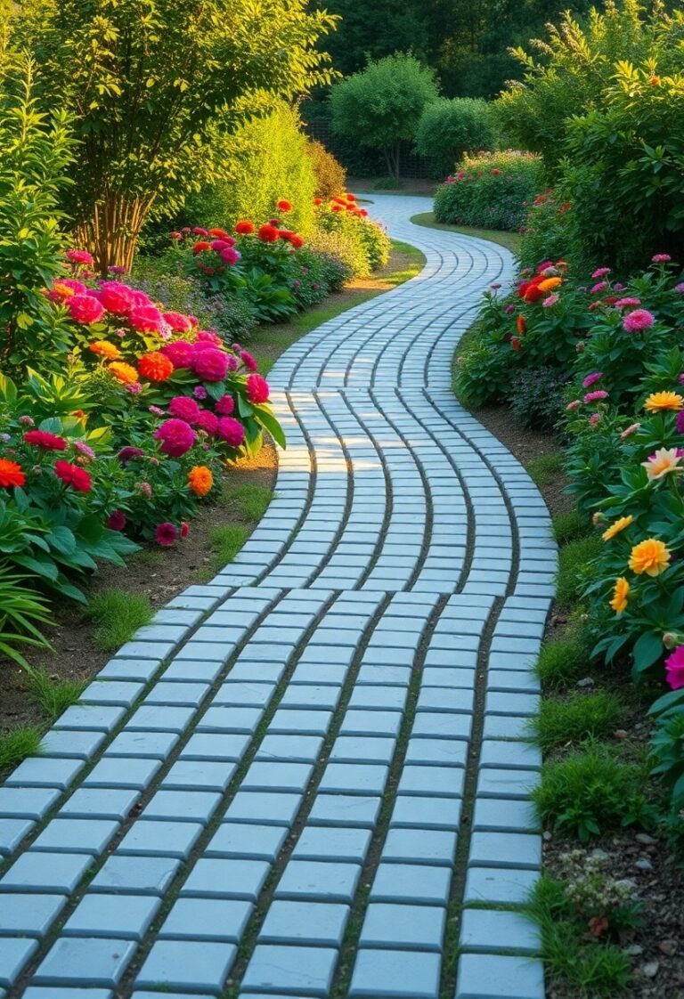 18 Stunning Paving Pattern Ideas for Garden Paths