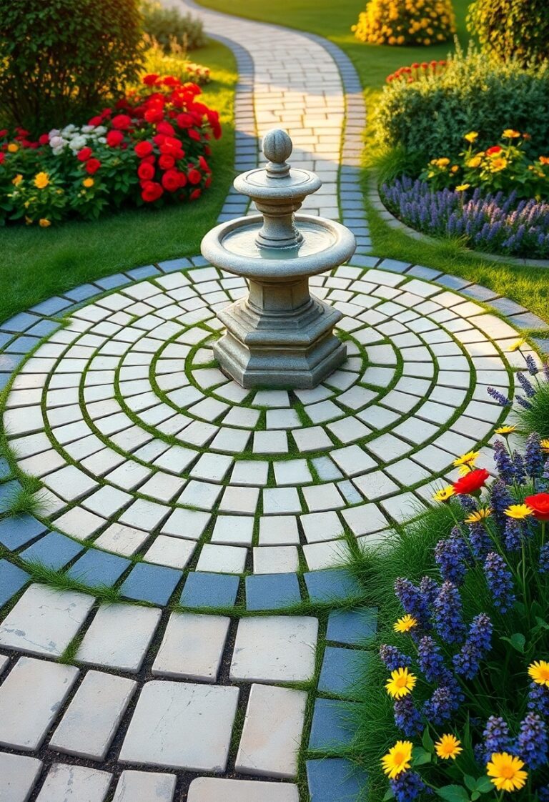 18 Stunning Paving Pattern Ideas for Garden Paths